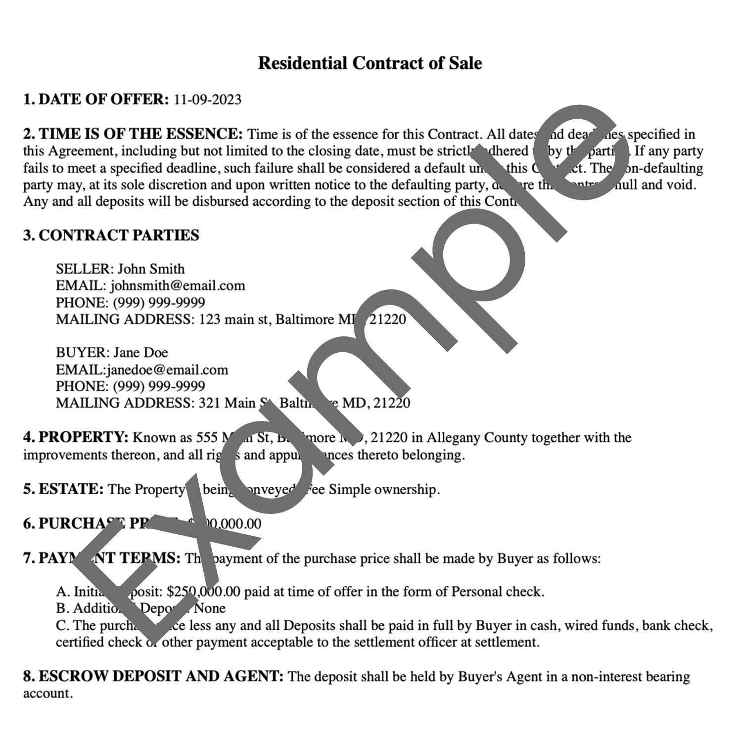 Contract Documents The Flat Rate Real Estate Title Contract Documents The Flat Rate Real Estate Title